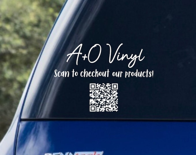 Custom QR Code Decal, Business Decal, Custom QR Code Vinyl Car Decal ...