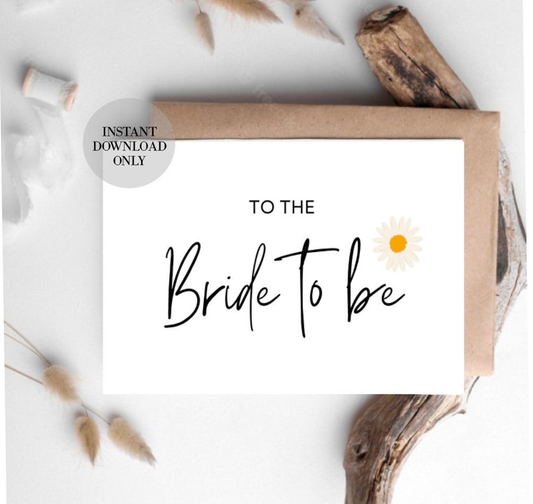 Printable Card: to the Bride to Be / Instant Download PDF / Boho Bridal ...