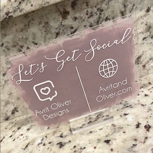 Lets Get Social Business Signs, Social Media Sign, Custom Acrylic Sign ...