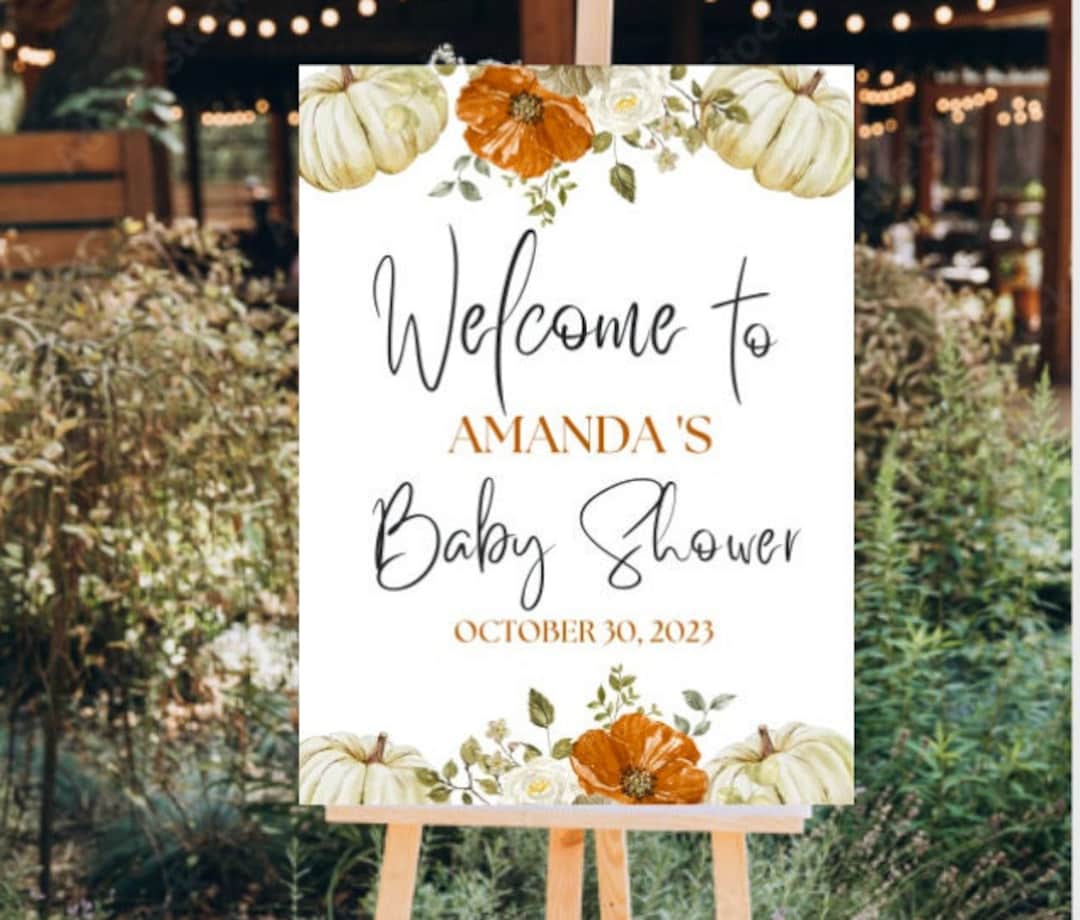 Little Pumpkin Baby Shower Sign, Pumpkin Sign, Fall Baby Shower Sign ...