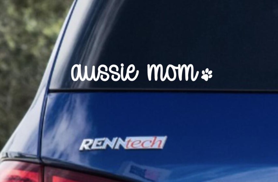Australian Shepherd Mom Vinyl Decal, Aussie Car Decal, Australian ...