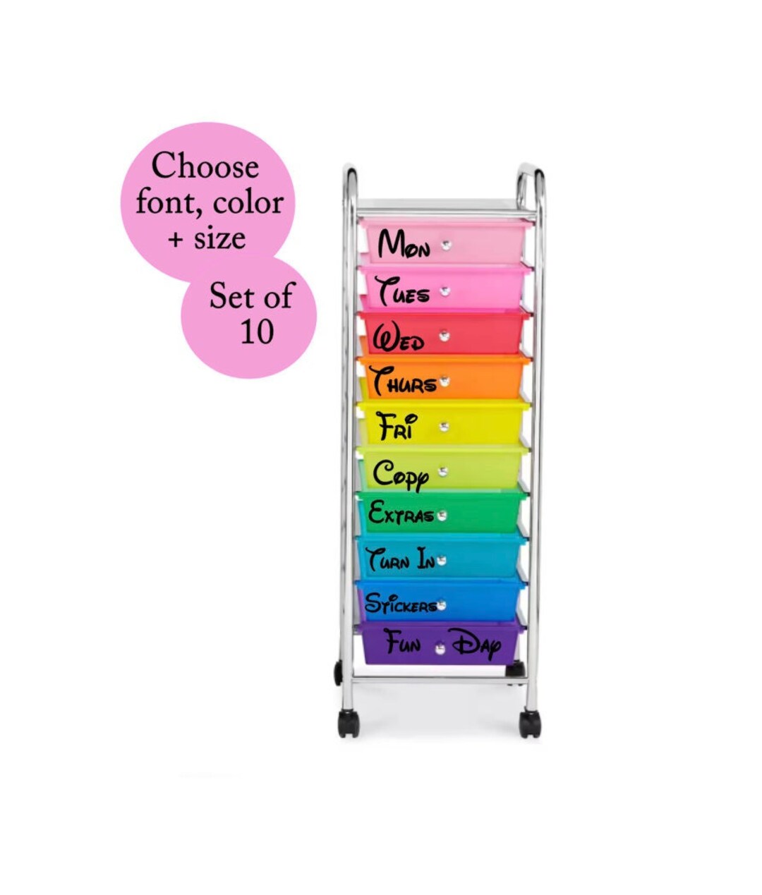 Set of 10 Teacher Labels, Stickers, Drawer Labels, Drawer Stickers ...