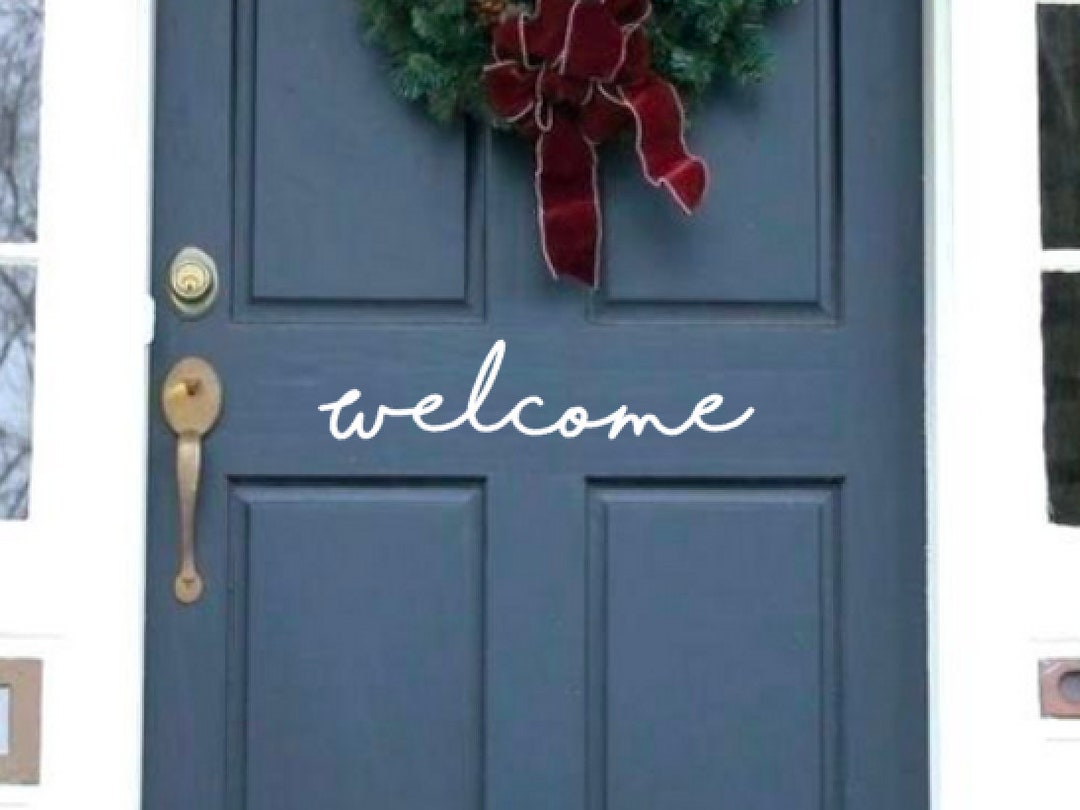 Front Door Welcome Decal, Cute Welcome Sticker Greeting for Home, House ...