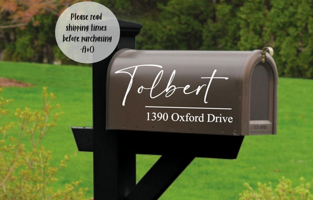 Custom Name & Address Mailbox Decal - Mailbox Personalization, Custom ...