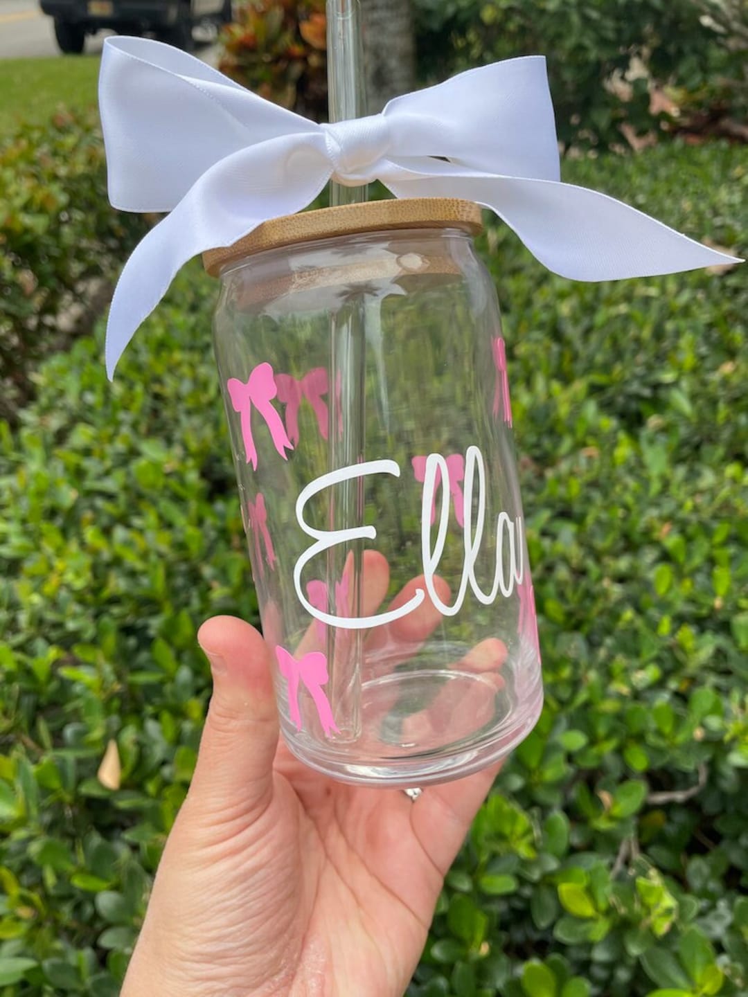 Pink Bow Cup | Coquette Bow Glass | Cute Bow Glass | Valentine’s Day ...