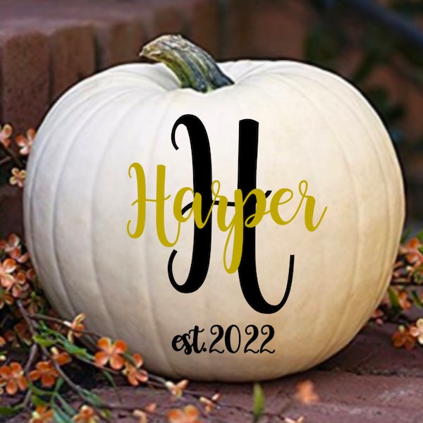 Initial Pumpkin - Etsy