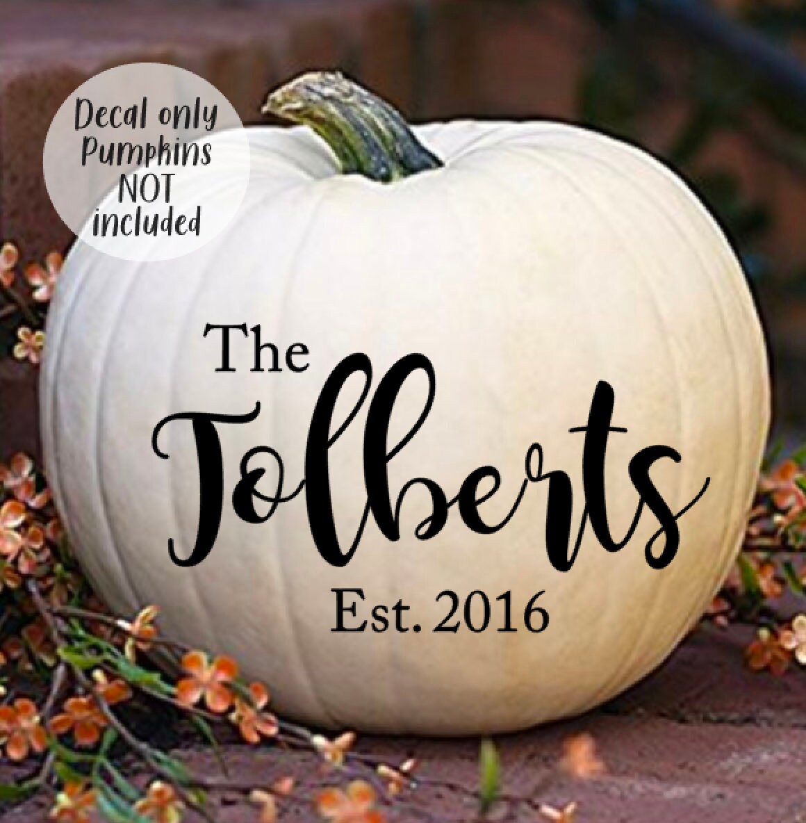 Personalized Pumpkin Vinyl Decal, Monogram and Name , Pumpkin Decor ...