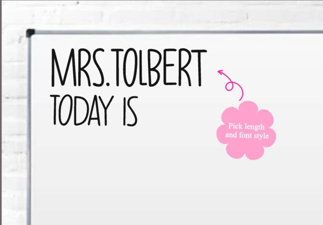 White Board Decal | Teacher Name Decal | Personalized Door Decal ...
