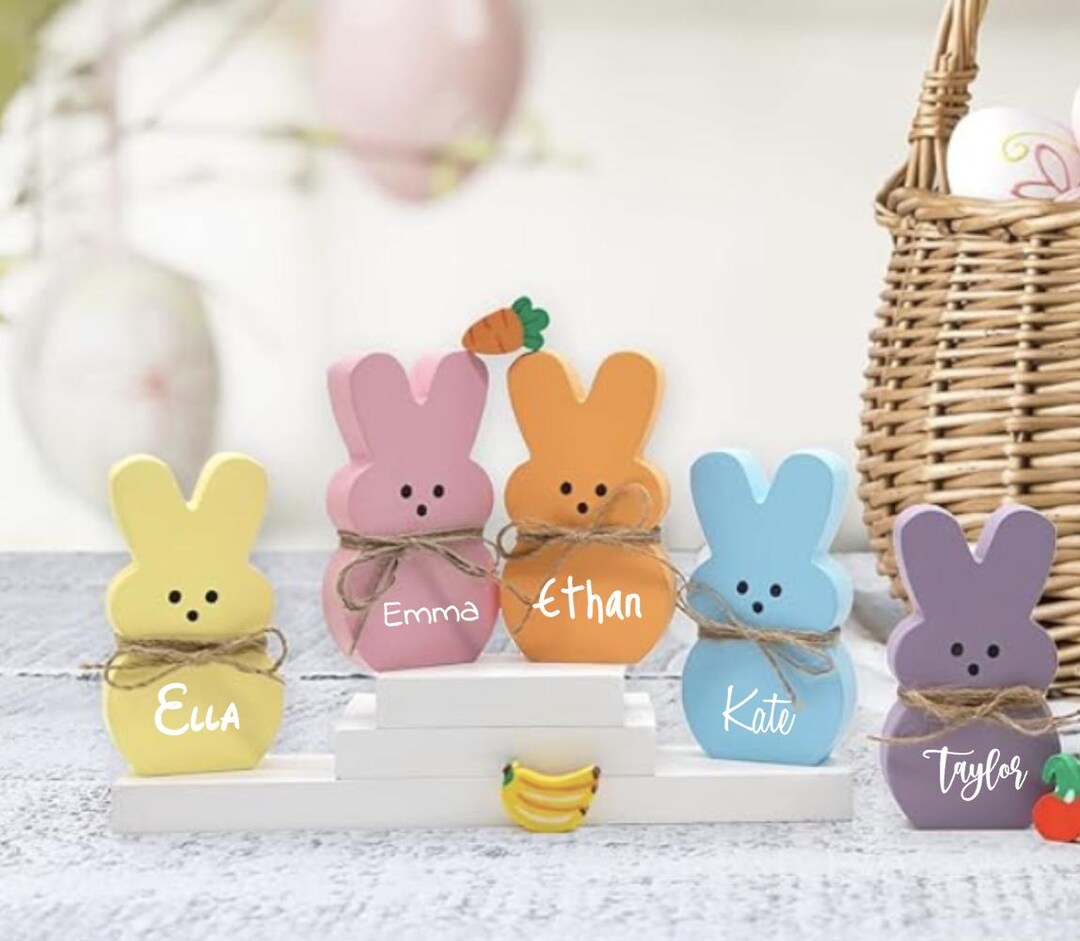 Easter Peeps Bunny Wood Toy,personalized Peeps Bunnies,mini Peeps Wood ...