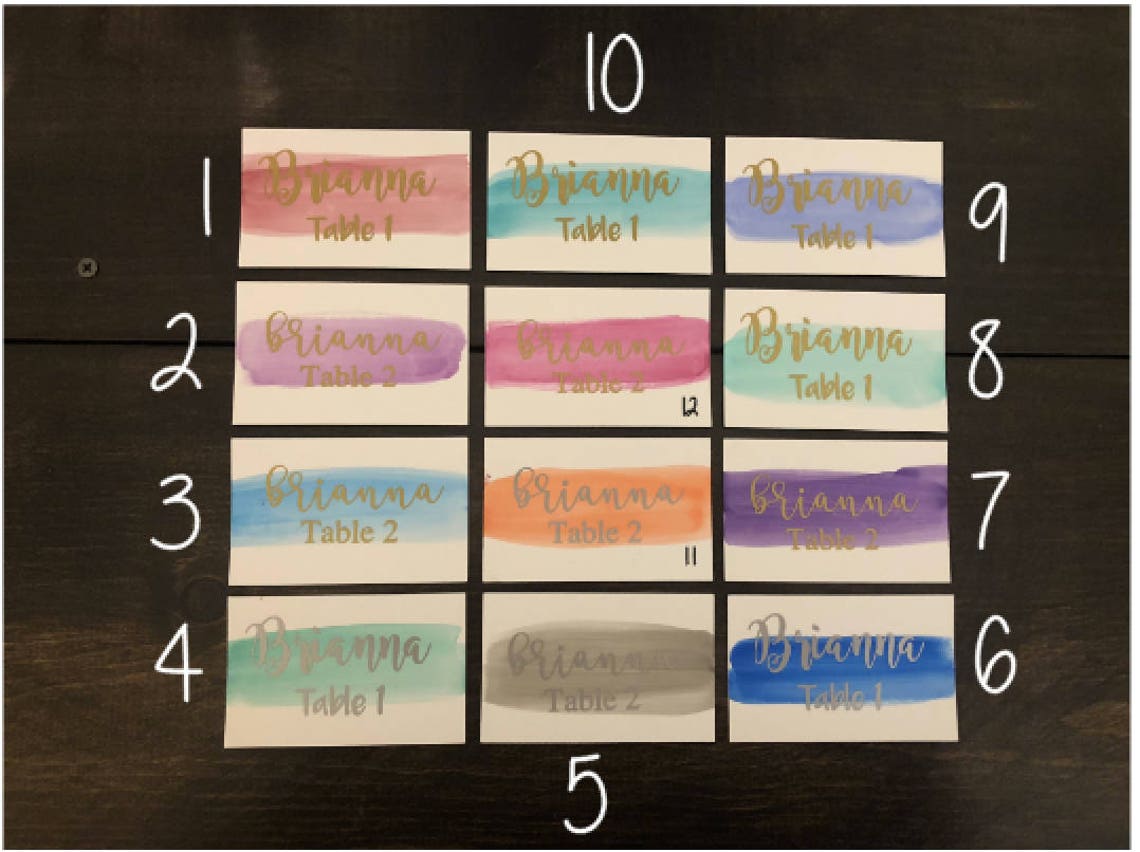 Water Color Place Cards Handmade Place Cards Water Color - Etsy