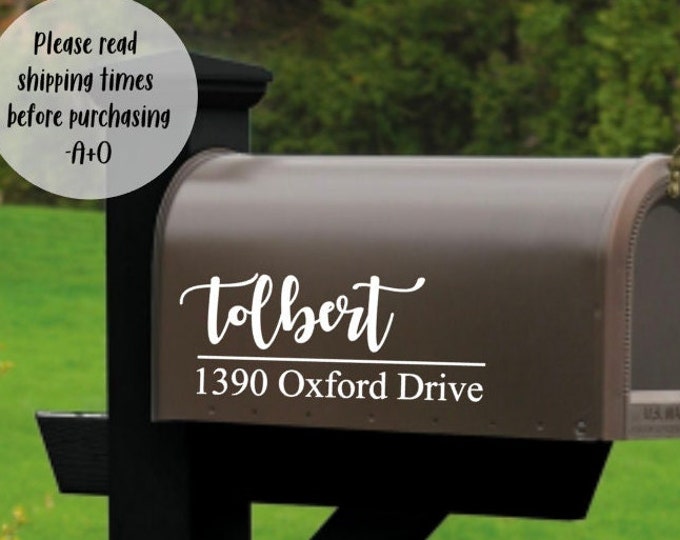 Custom Mailbox Decal, Mailbox Address Decals, Mailbox Stickers, Modern ...