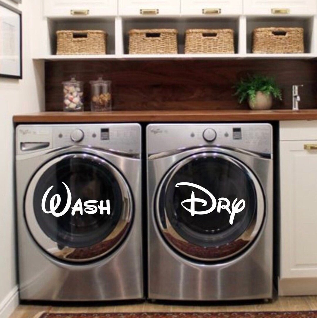 Set of 2 Decals, Wash and Dry Decal for Washer and Dryer, Vinyl ...