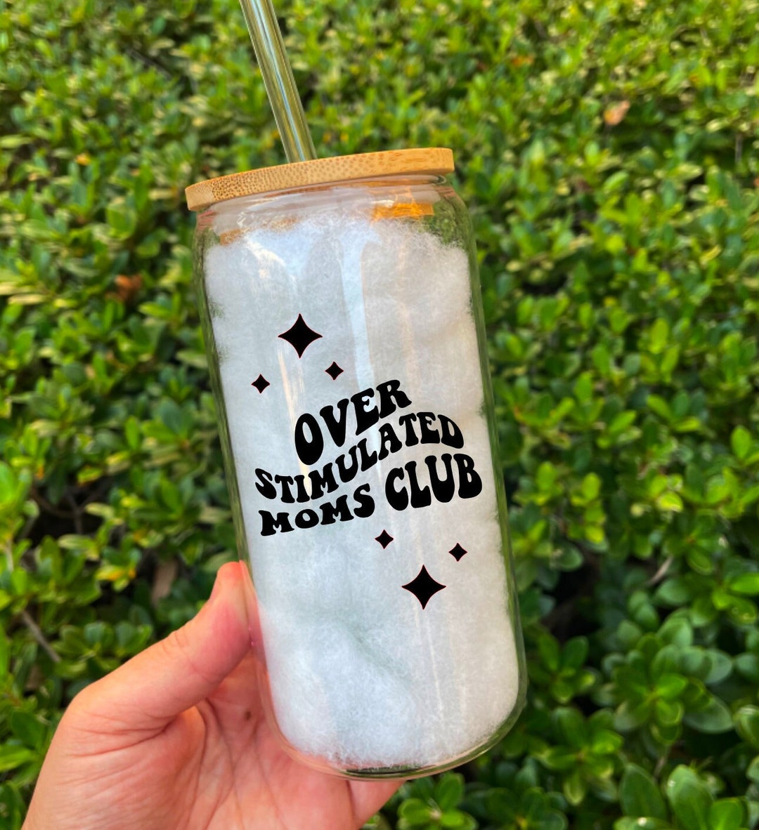 Mama Cup With Lid and Straw, Neutral Glass Cup, Coffee Cup for Mom ...