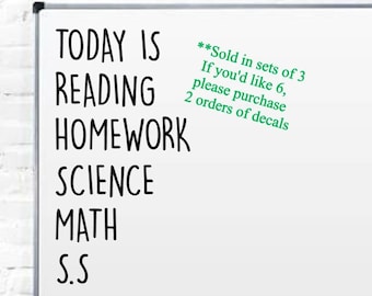 Classroom Labels, White Board Labels, Dry Erase Board Decals, Teacher ...