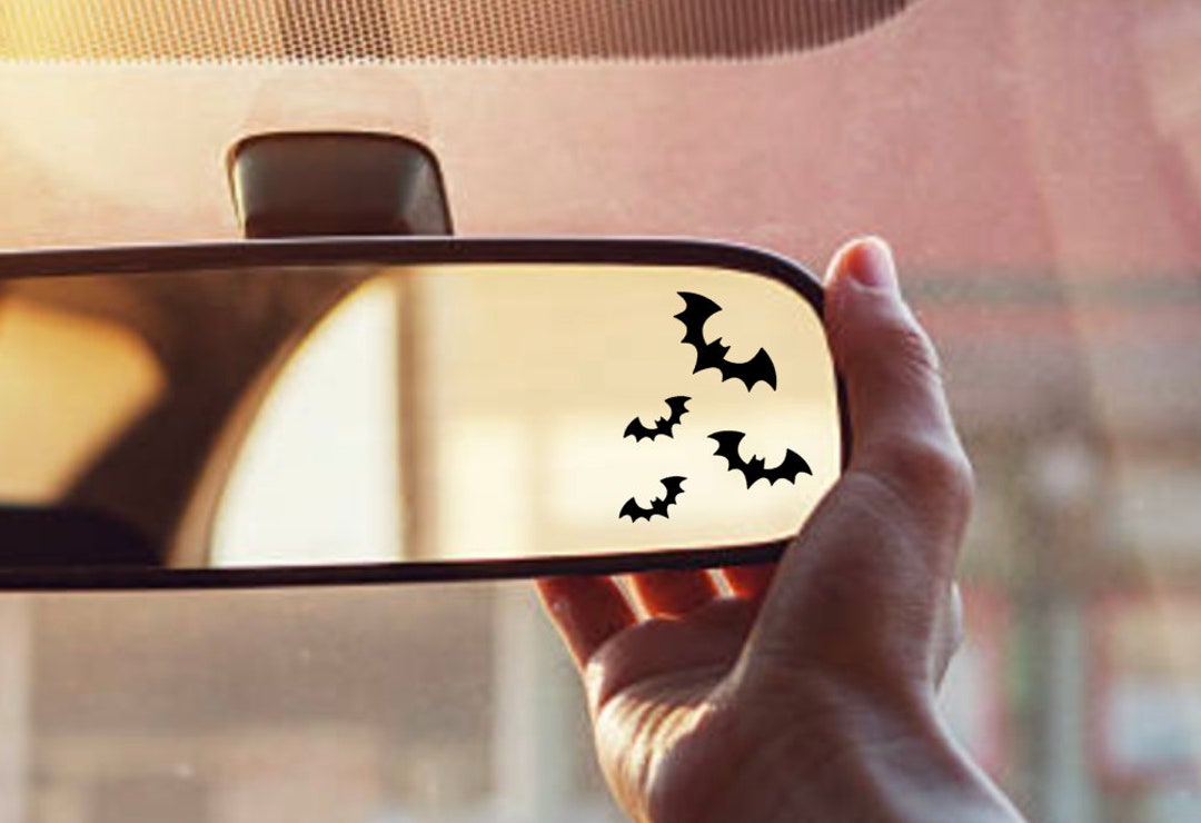 Bats Rearview Decal, Tiny Decal, Halloween Car Accessories, Rearview ...