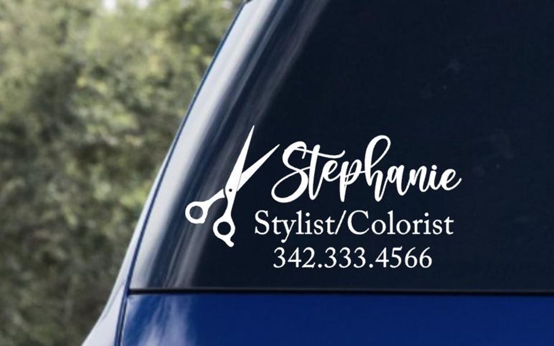 Business Decal, Hair Stylist Decal, Hair Dresser Decal, Salon Decal ...