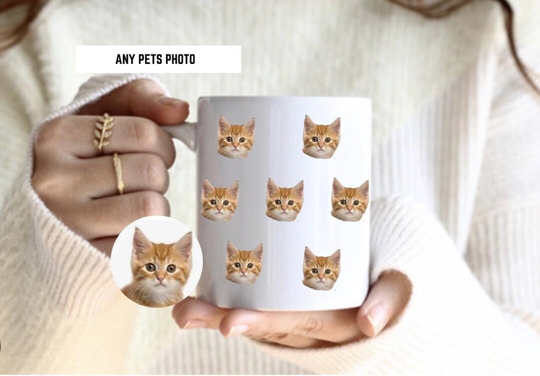 Personalized Cat Face Mug ,customized Cat Mug,personalized Cat Photo ...