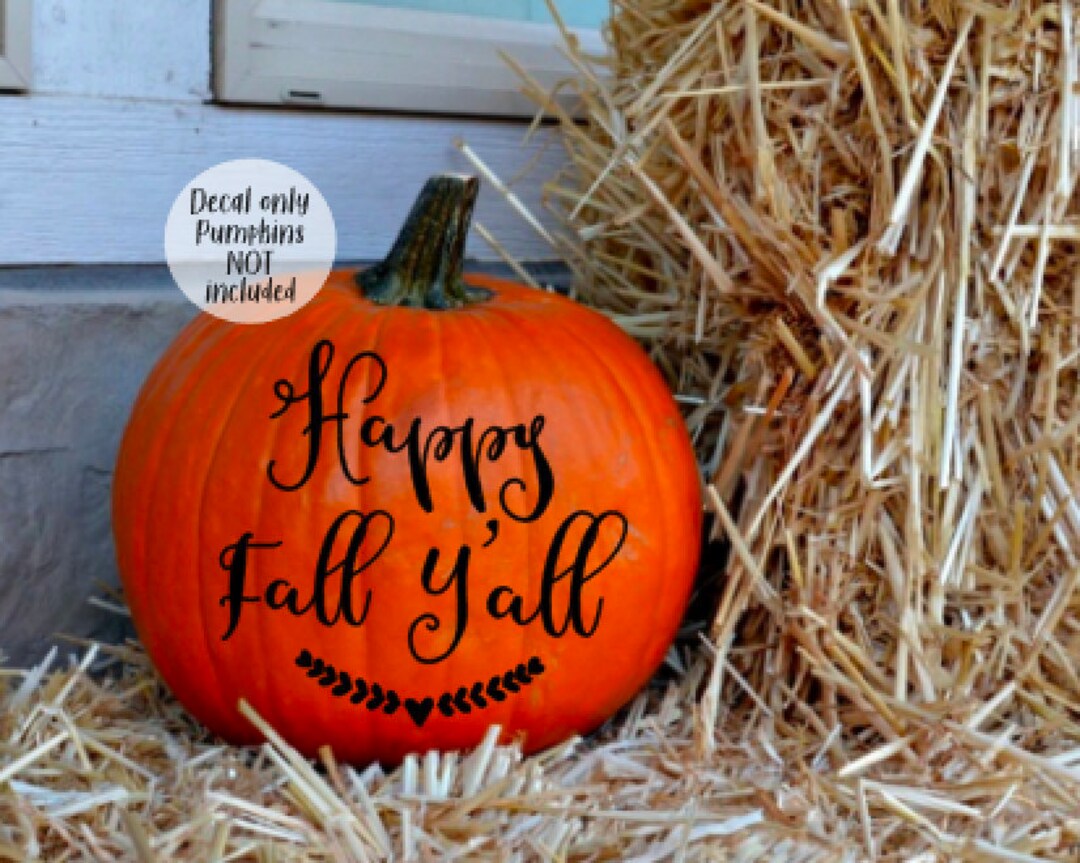 Happy Fall Pumpkin Decal Hello Fall Pumpkin Decal Small Decals Fall ...