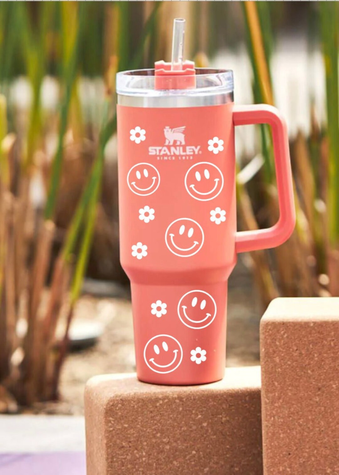 Smiley Stanley Cup Stickers, Simple Modern Cup Smiley Decals, Stanley ...