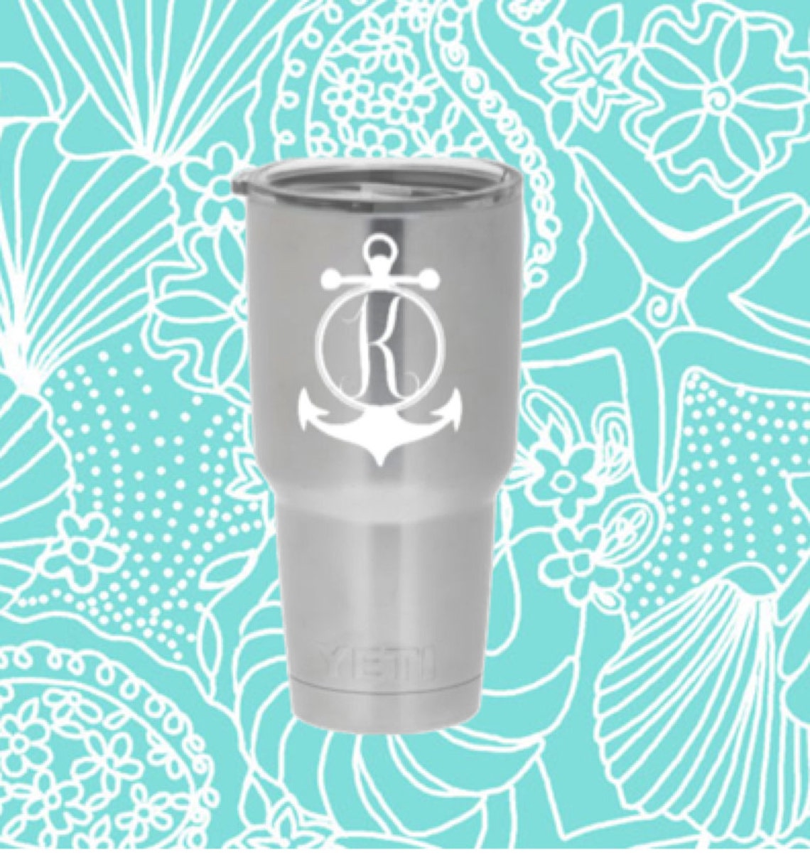 Yeti Decals Anchor Monogram Anchor Decal Yeti Monogram Yeti Etsy