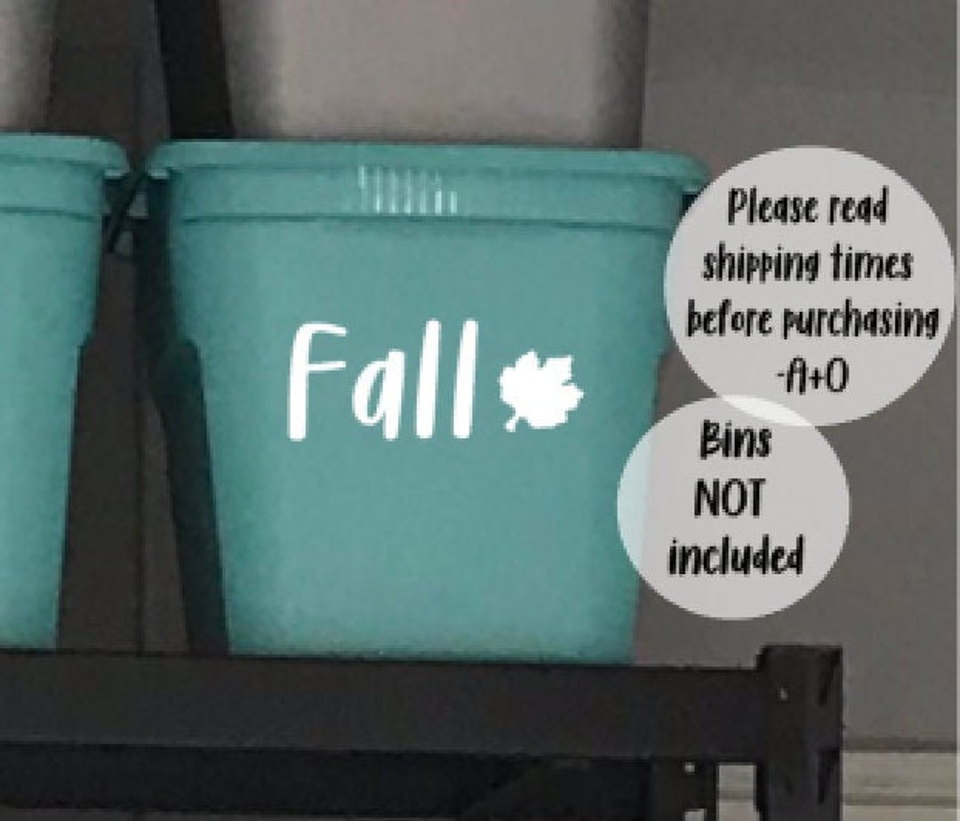 Fall Storage Bin Decal, Storage Container Decal, Decal for Storage ...