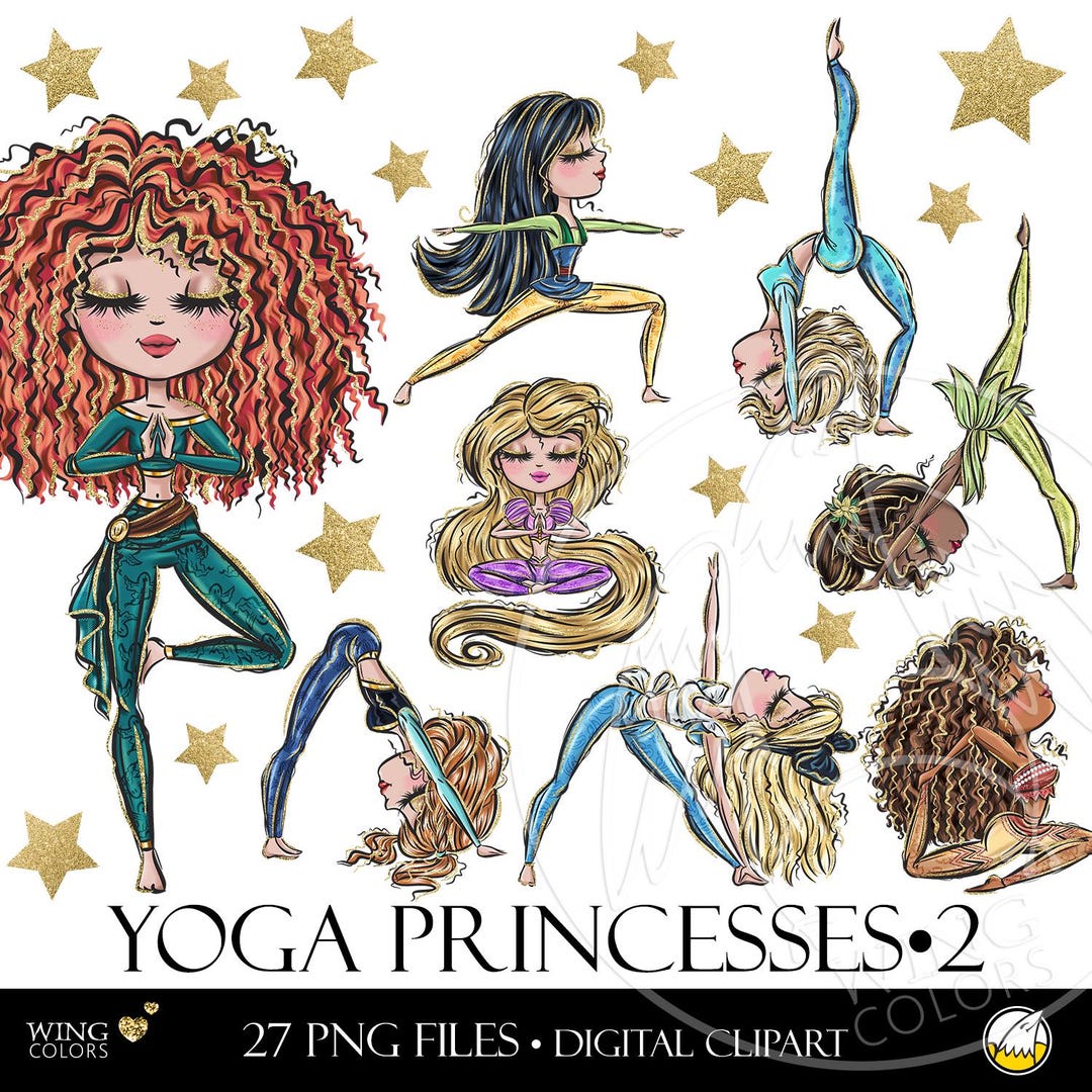Fitness Yoga Princess Clip Art - Mental Health, Asanas Routine, Yoga ...