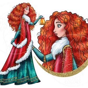 Christmas Outfit for Princess. Watercolor Happy Xmas Clip Art. - Etsy