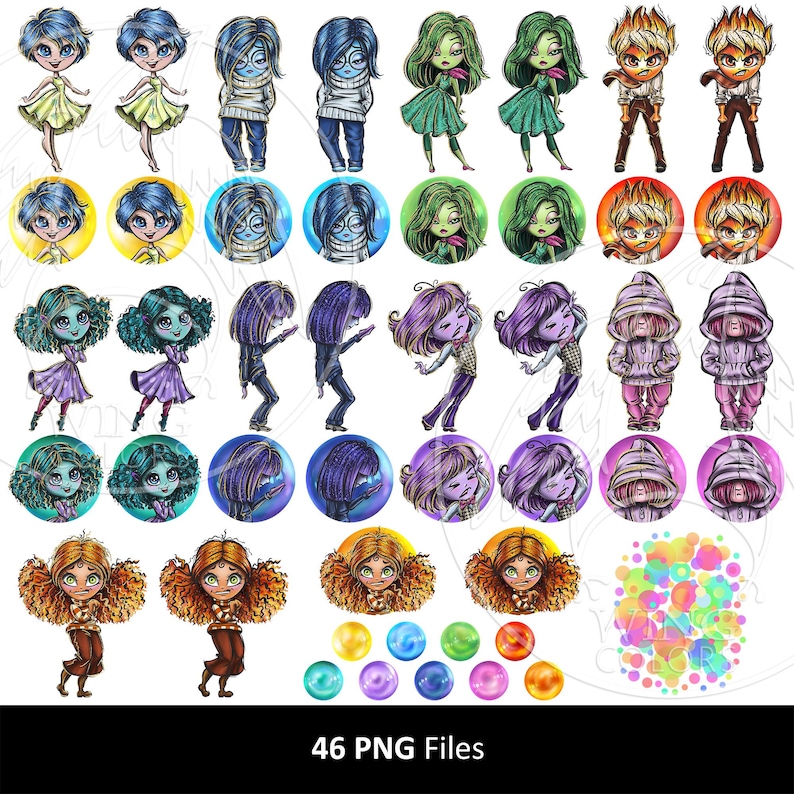 Chibi Emotions Characters Clipart. Child Psychology Illustrations ...