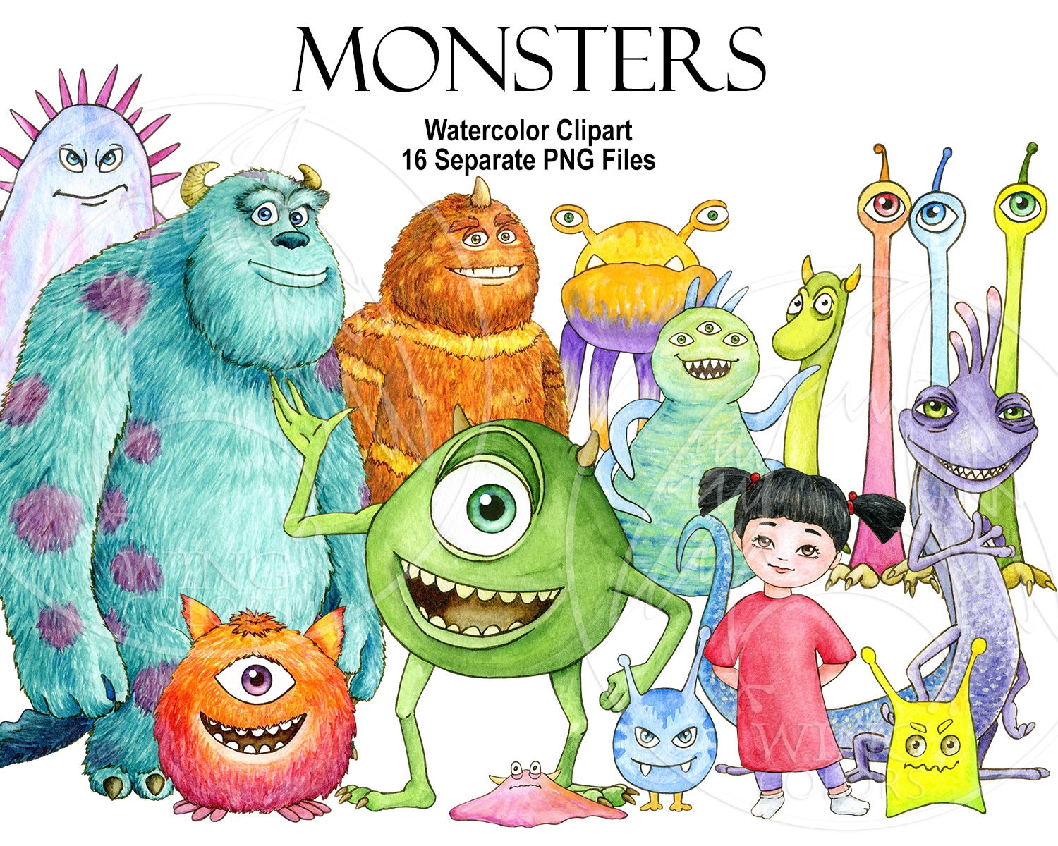 Monster Inc Clipart Black And White