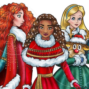 Christmas Outfit for Princess. Watercolor Happy Xmas Clip Art. - Etsy