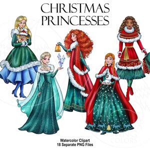 Christmas Outfit for Princess. Watercolor Happy Xmas Clip Art. - Etsy
