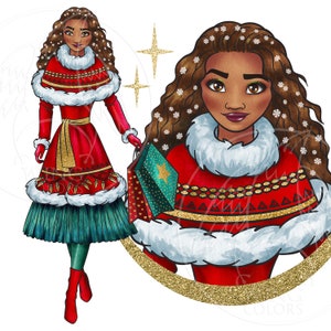 Christmas Outfit for Princess. Watercolor Happy Xmas Clip Art. - Etsy