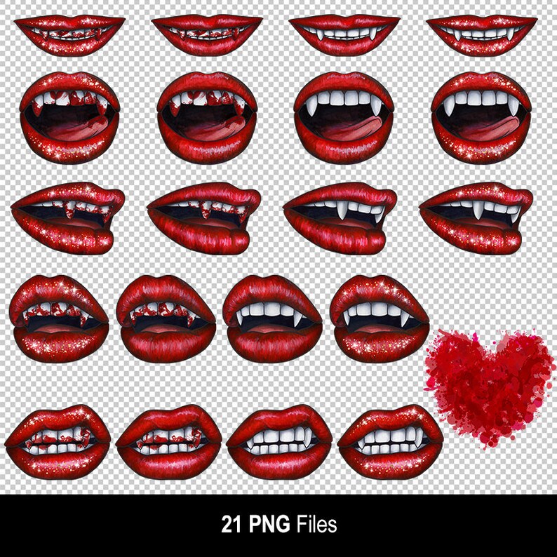 Watercolor Vampire Lips. Sexy Girl Lady Vamp. Halloween - Etsy