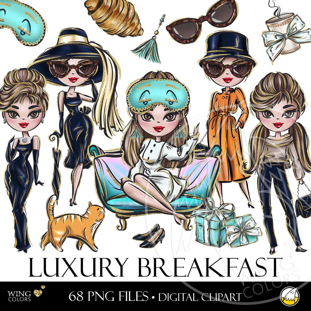 Audrey Hepburn Clipart: Retro Hollywood Fashion Illustrations (hand ...