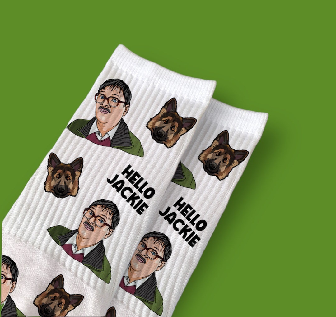 JIM Hello Jackie Socks | Friday Night Dinner Inspired White Socks - Etsy UK