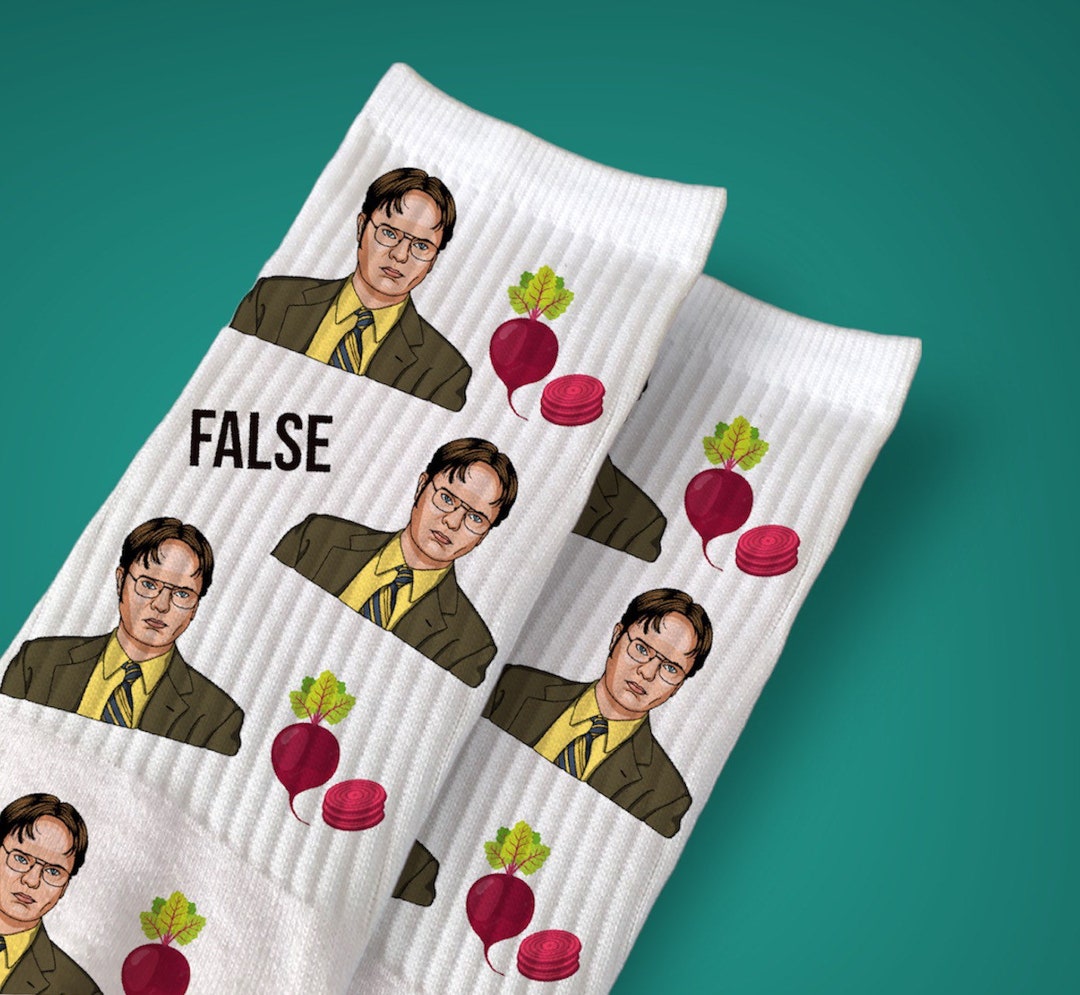 DWIGHT Socks | the Office Us Inspired White Socks - Etsy UK