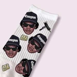 EAZY E Socks Inspired Hip Hop White Socks Nwa - Etsy
