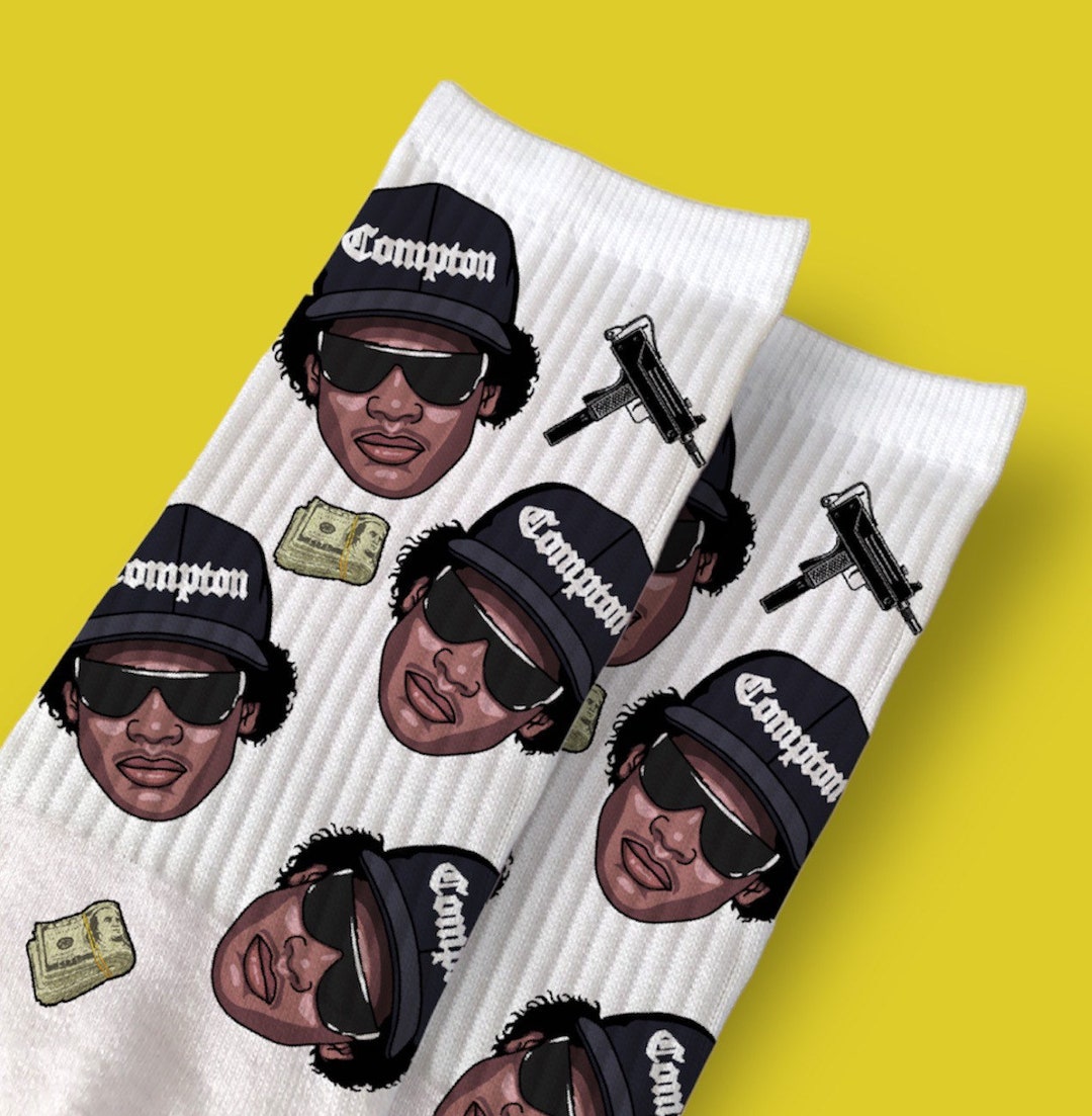 EAZY E Socks Inspired Hip Hop White Socks Nwa - Etsy