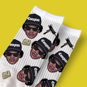 EAZY E Socks Inspired Hip Hop White Socks Nwa - Etsy