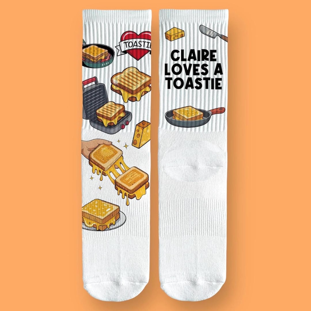 Personalised Toastie Lover Socks: Custom Foodie Gift - Etsy