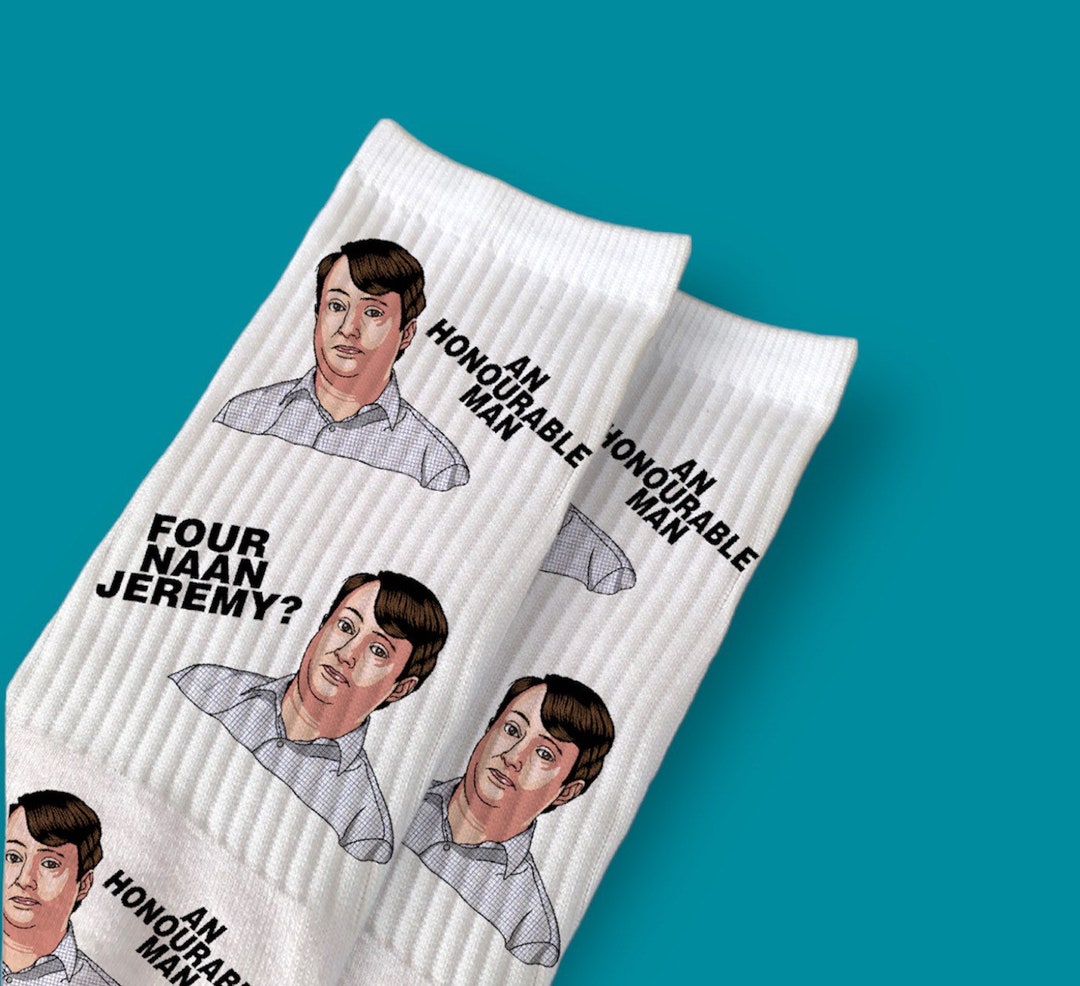 MARK CORRIGAN Socks Peep Show Inspired White Socks - Etsy