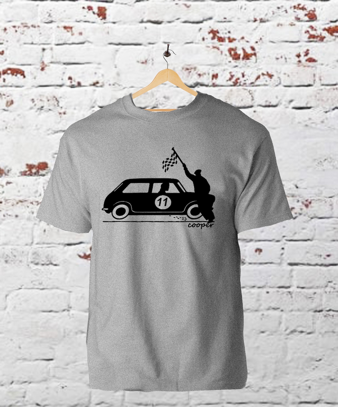 Mini Cooper S Racing Car. Chequered Flag T-shirt Gift Present - Etsy UK