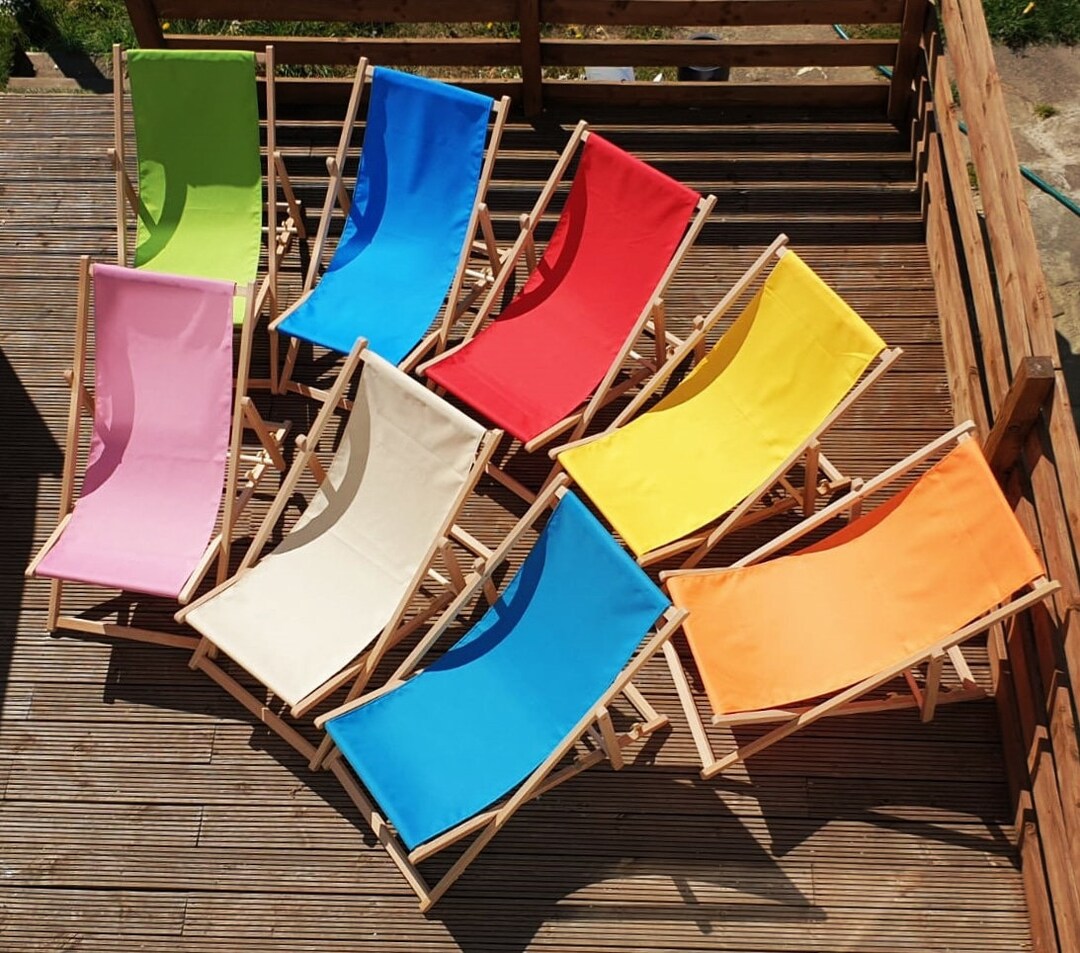 Wooden Deck Chair Folding Sun Lounger Deckchair Garden Beach Seaside ...