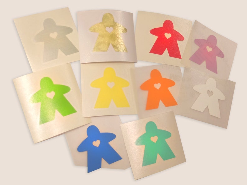 Meeple Heart Vinyl Decal for Board Game Car Decal, Laptop Sticker, or ...