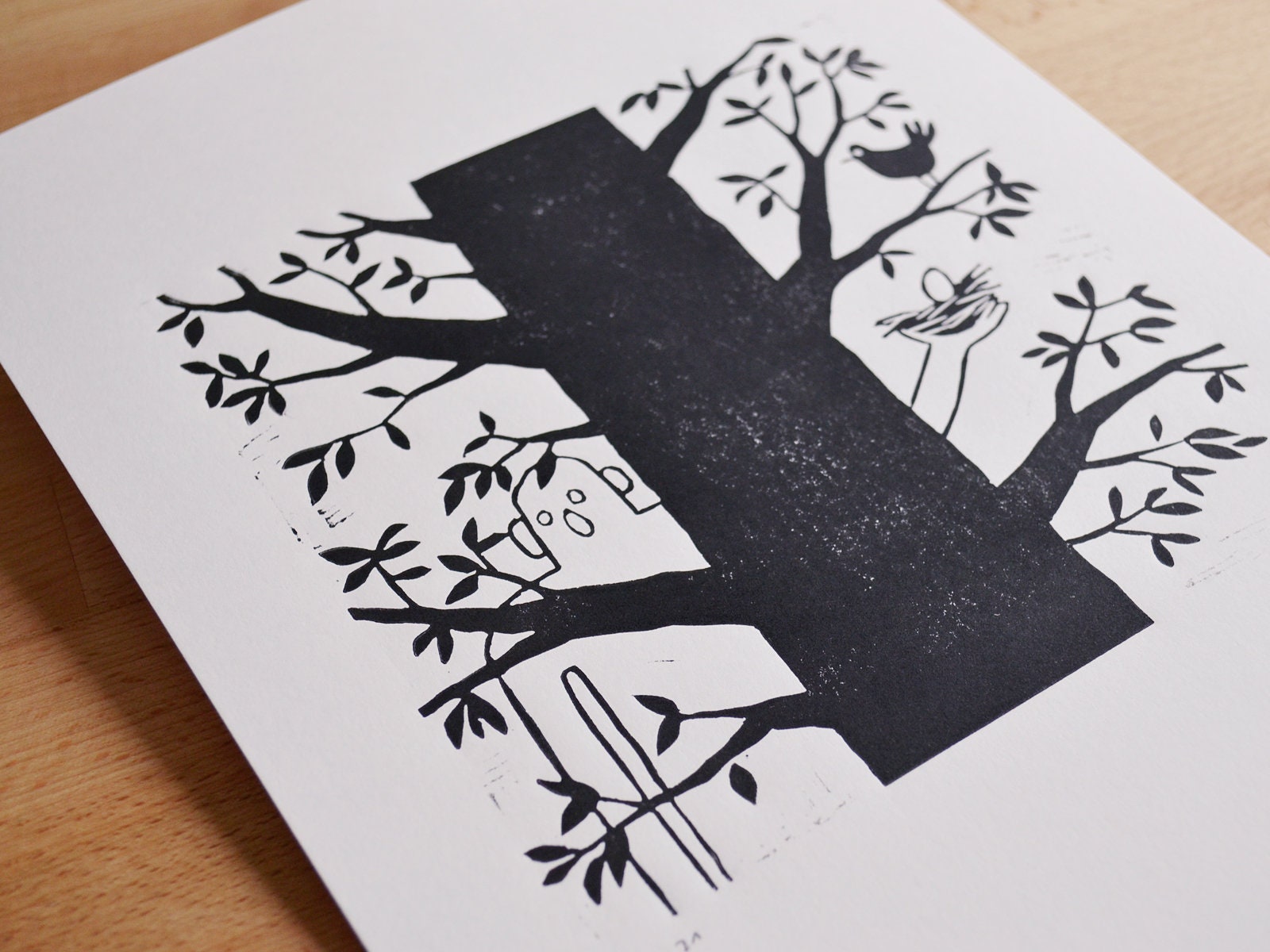 Person 7 Original Linocut Limited Edition Designed & Sold By Moth