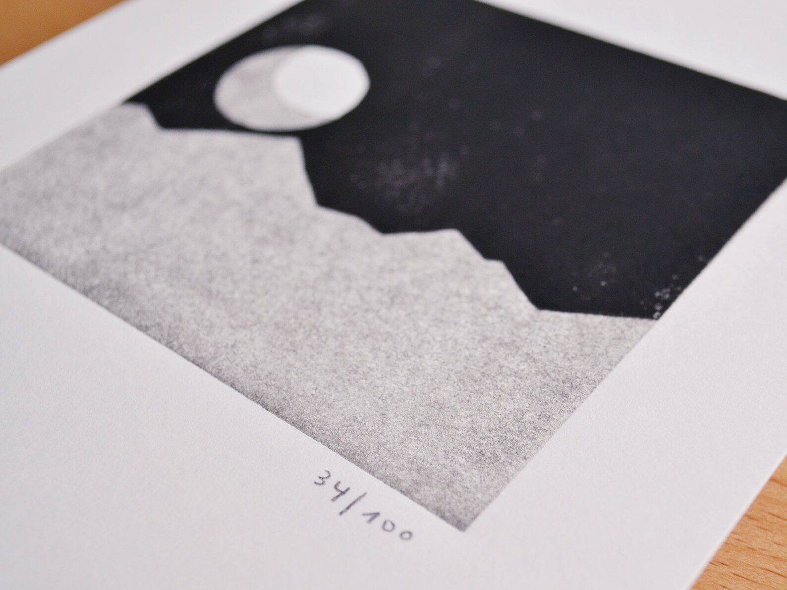 Moon Series 5 Original Linocut Limited Edition - Etsy