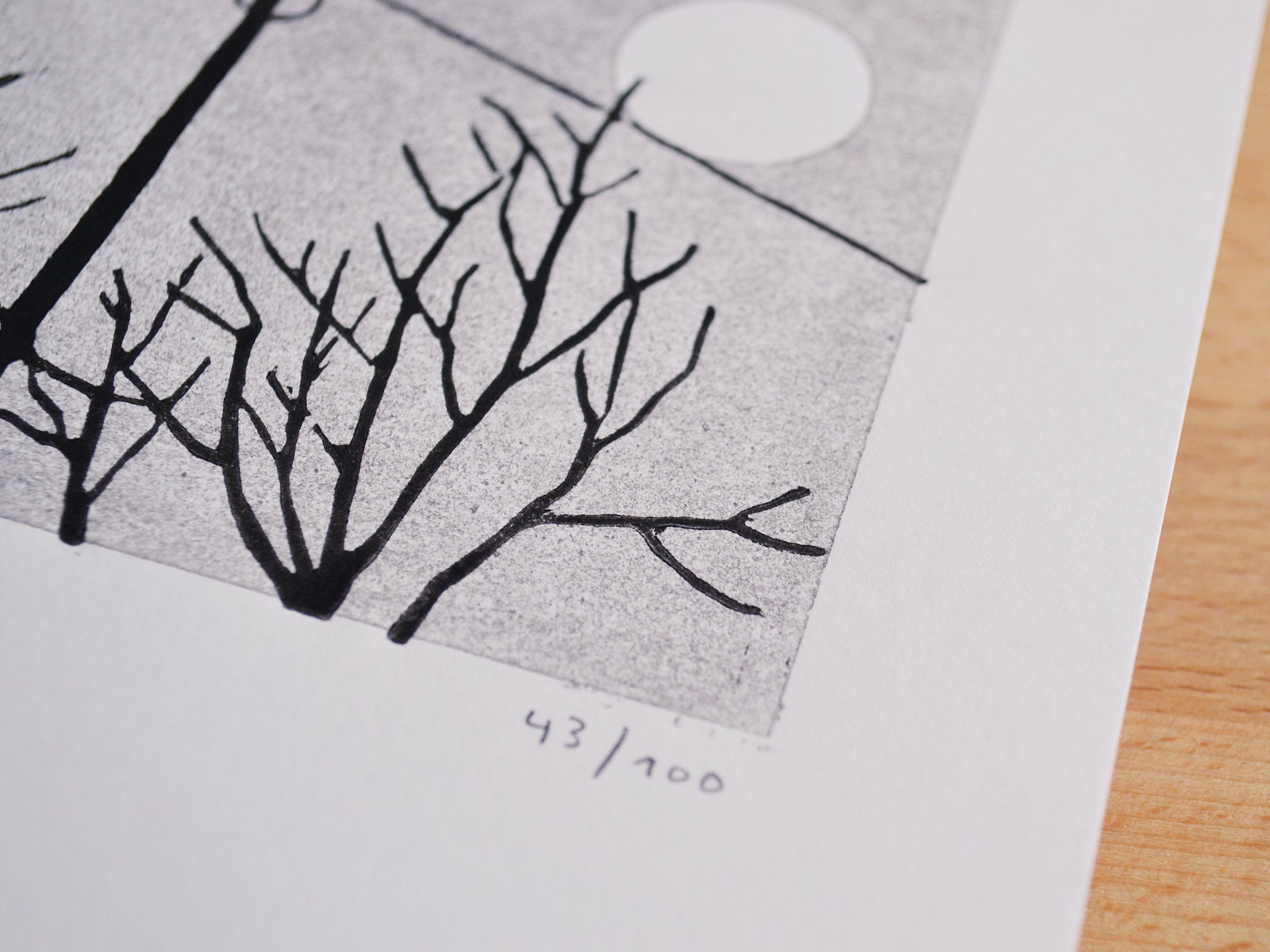 Moon Series 12 Original Linocut Limited Edition - Etsy