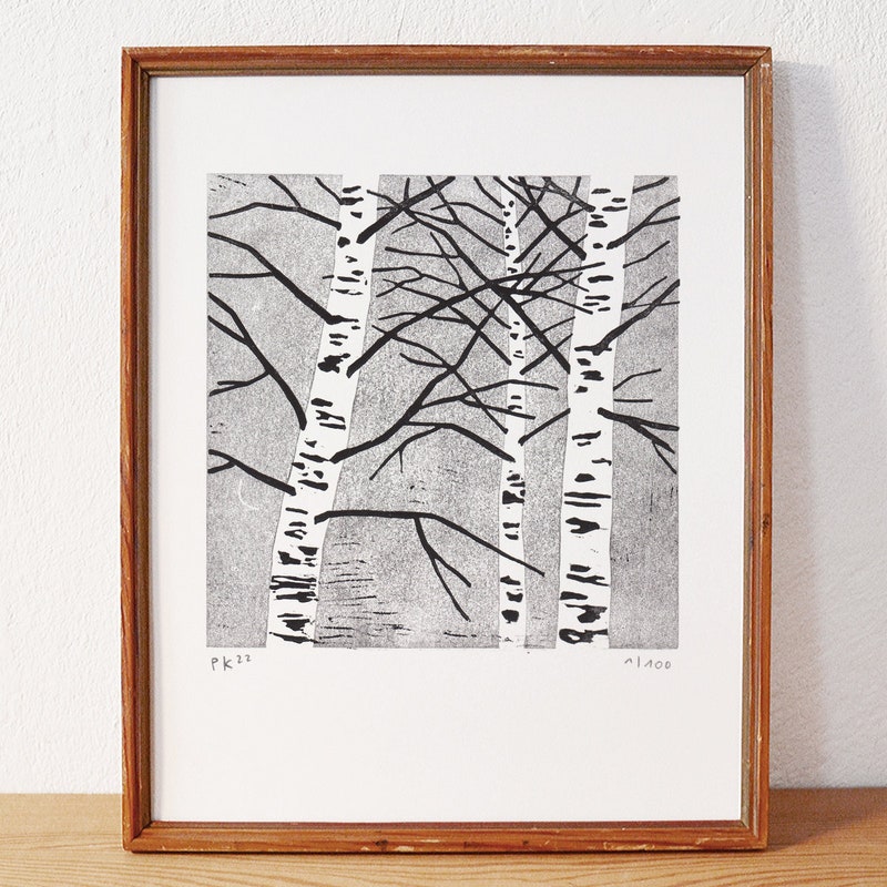 Linocut Landscape - Etsy