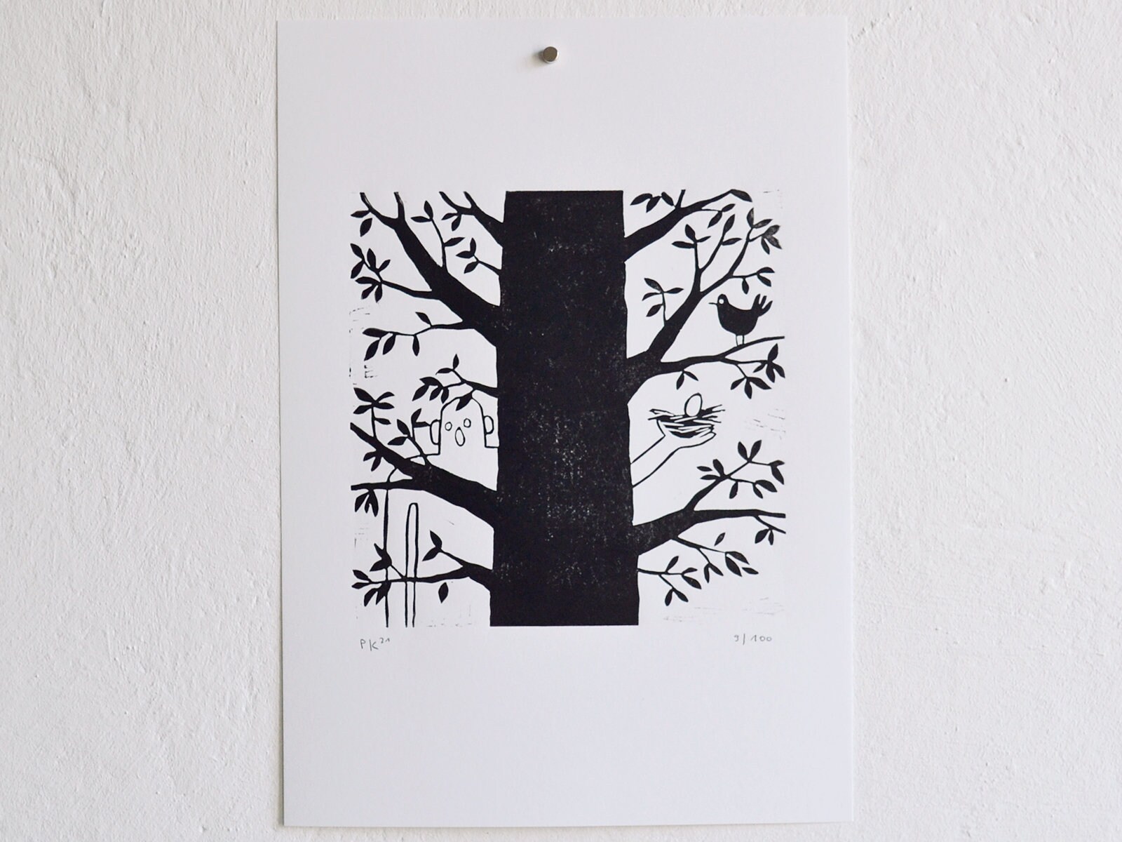 Person 7 Original Linocut Limited Edition Designed & Sold By Moth