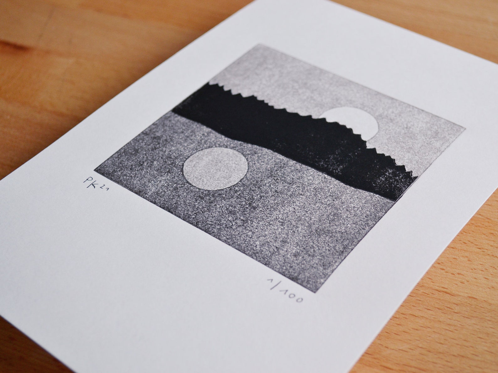 Moon Series 2 · Original Linocut · Limited Edition - Etsy